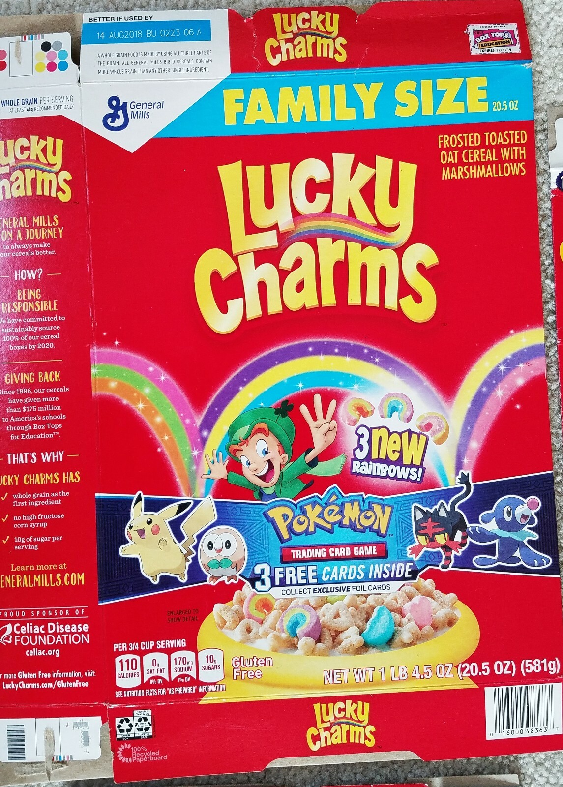 8 POKEMON Sun & Moon Lucky Charms Boxes EMPTY *NO PACKS*: 1 Large Box 7 ...