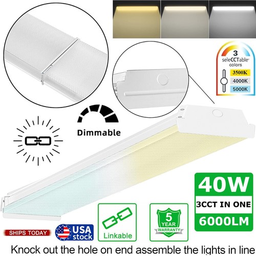 4FT LED Wraparound 40W Shop Lights for Garage, 4400lm, 5000K, 4 Foot ...