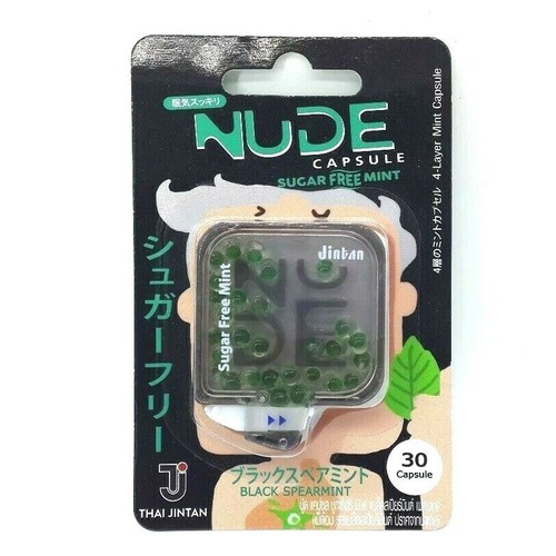Jintan Nude Sugar Free Candy 30 Capsule Breath Black Spear mint ...