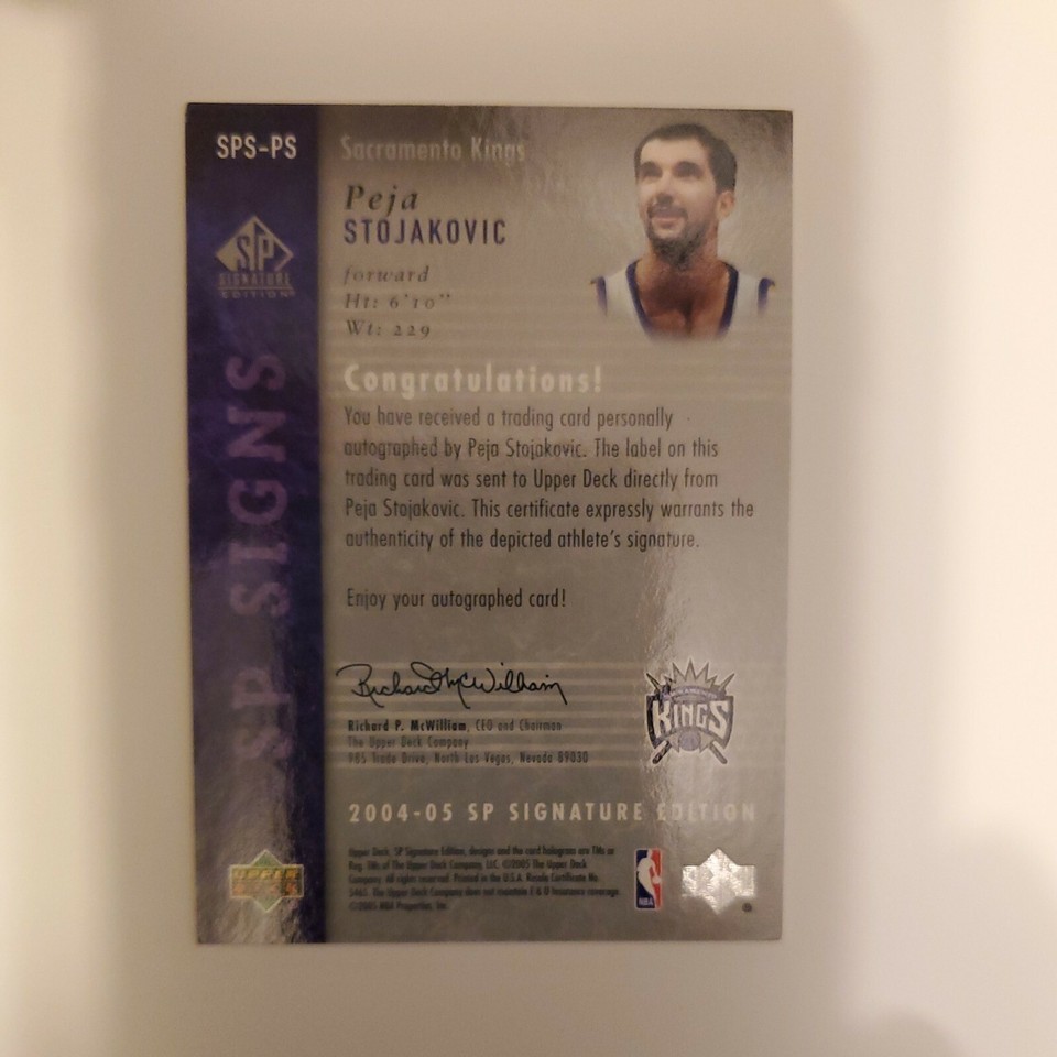 Peja Stojakovic 2004-05 SP Signature Edition SP Signs Autograph 35/50 ...
