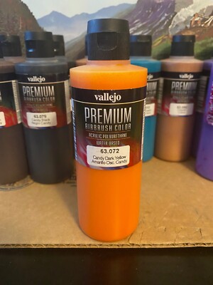 Vallejo 200 mL - Premium Airbrush Color - Candy Dark Orange - 63.072 ...