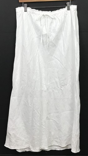 NEW Zara White 100% Linen Maxi Skirt Drawstring Waist Size XL | eBay