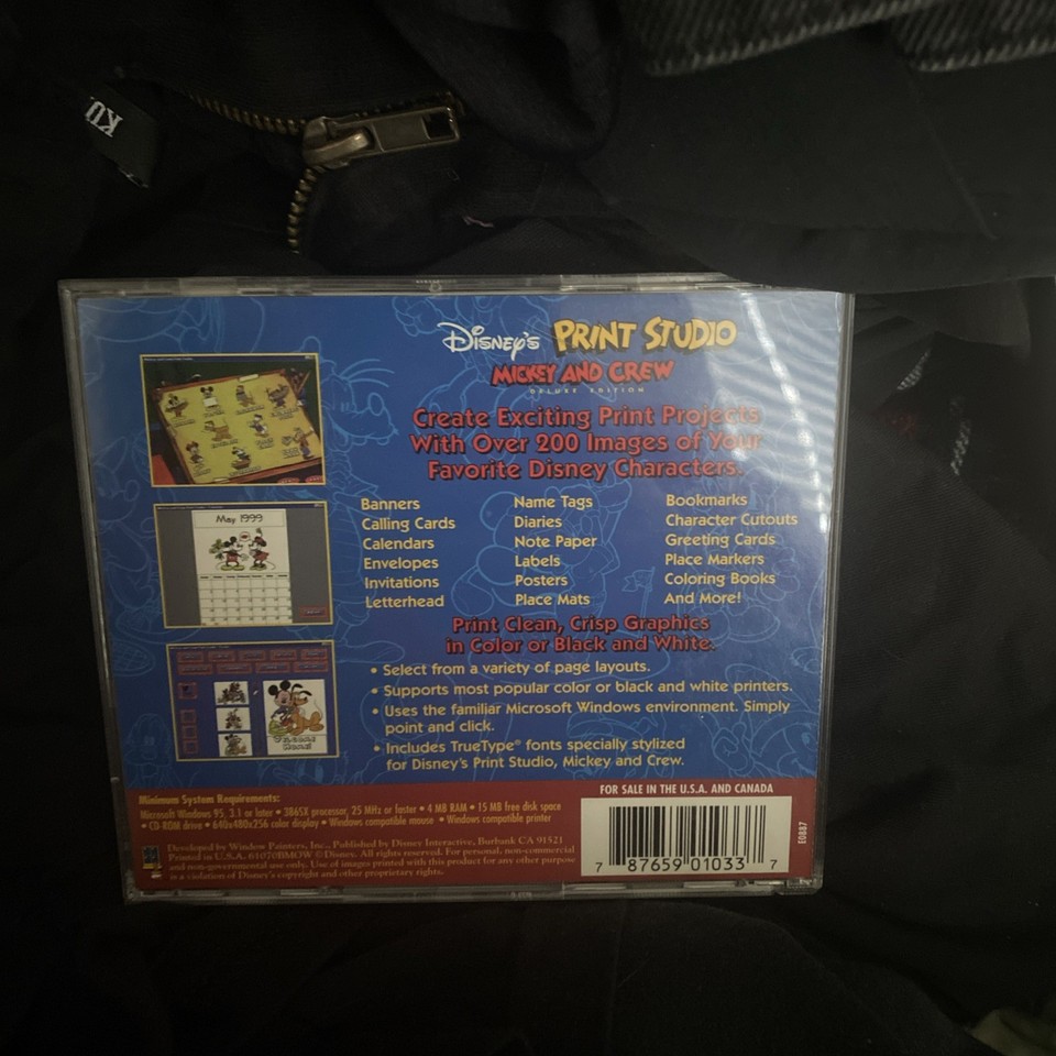 1995 Disney Interactive Mickey And Crew Print Studio Deluxe Edition PC ...