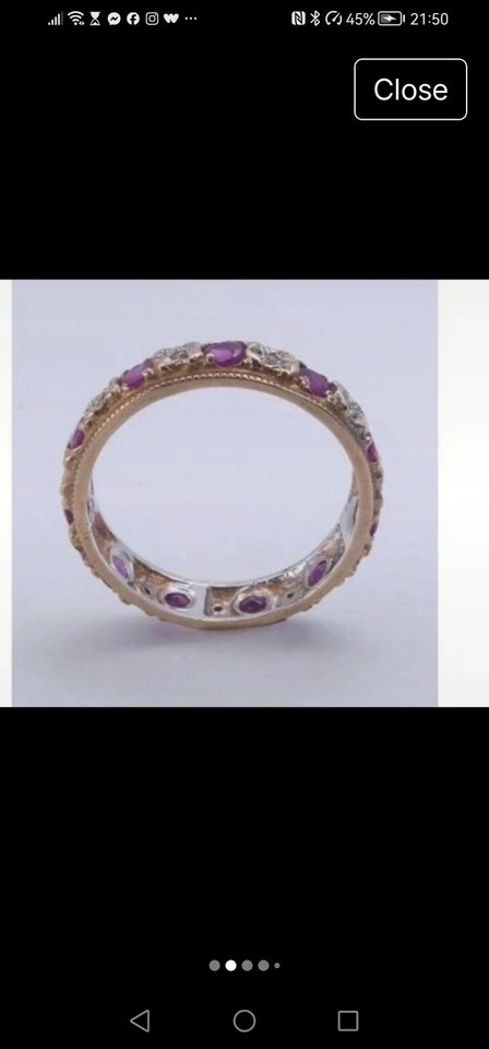 Gold Ruby Diamond Ring | eBay UK