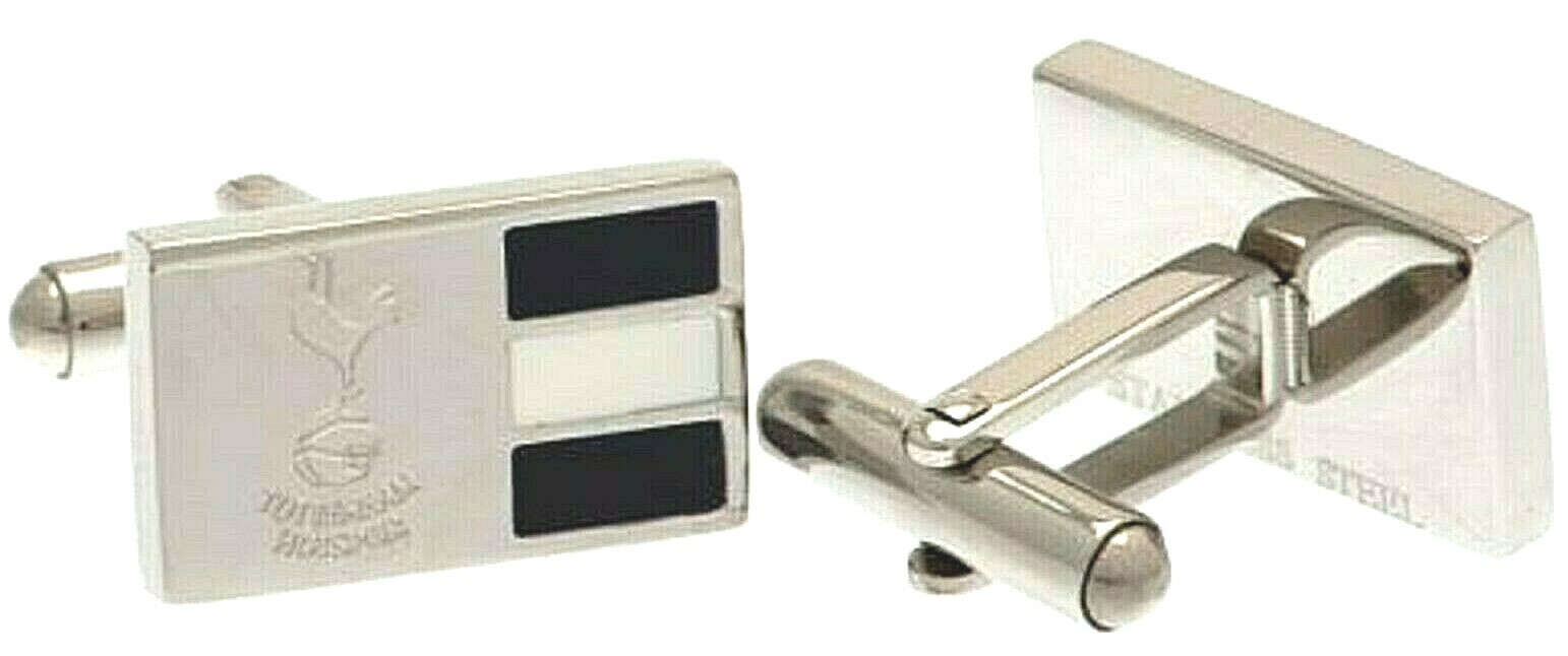 TOTTENHAM HOTSPUR FC COLOUR STRIPE CREST STAINLESS MENS SHIRT CUFFLINKS ...