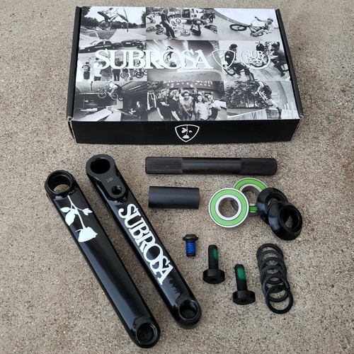 SUBROSA ROSE CRANKS BLACK BMX BIKE CRANK FIT KINK CULT SHADOW FIEND BSD ...