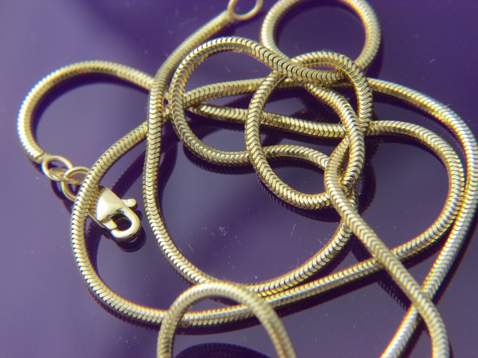 solid 10k gold snake necklace chain 3 thickness to choose real 10kt ...