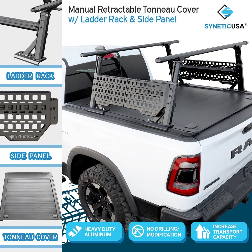 FOR Colorado 2014-2025 5ft bed Retractable Hard Tonneau Cover w/Rack ...