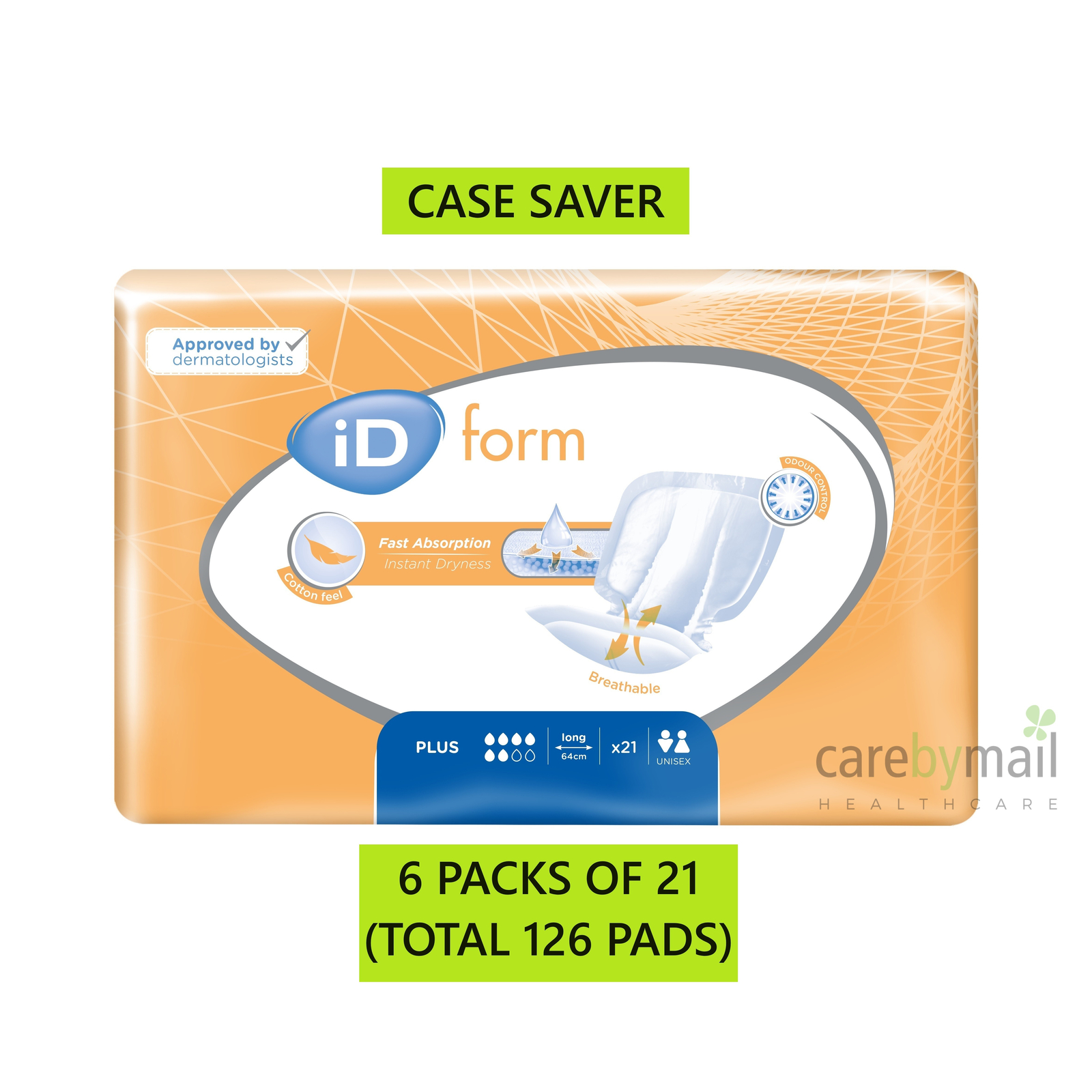 iD Form Plus Incontinence Pads - Long - Size 2 - 6 Packs of 21 ...