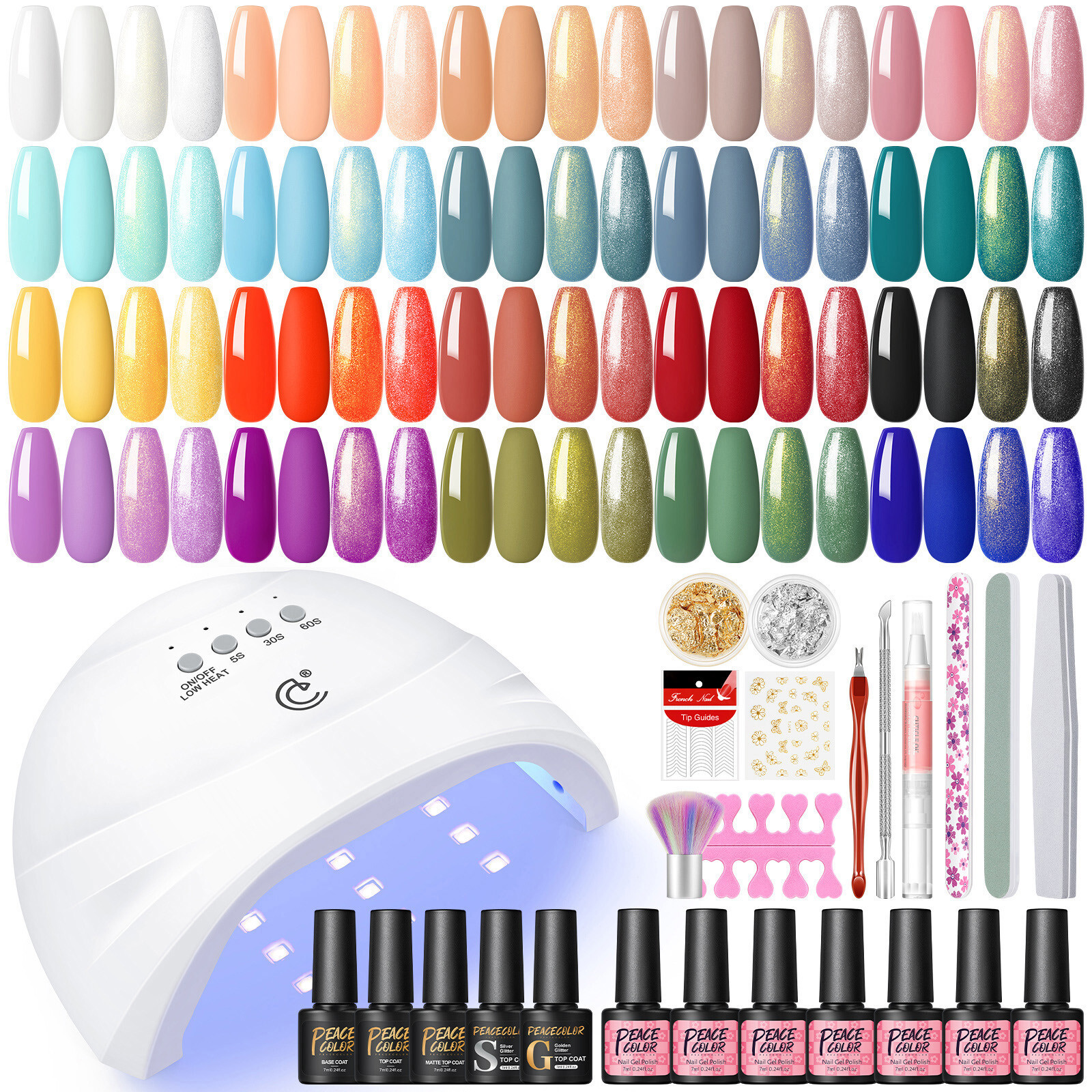 20 Colors Gel Nail Polish Kit With UV Light Nail Starter Kit Manicure ...