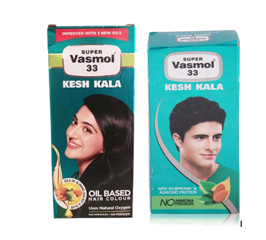 2 x Natural Super Vasmol 33 Kesh Kala Hair Oil Herbal 100ml Ayurveda ...