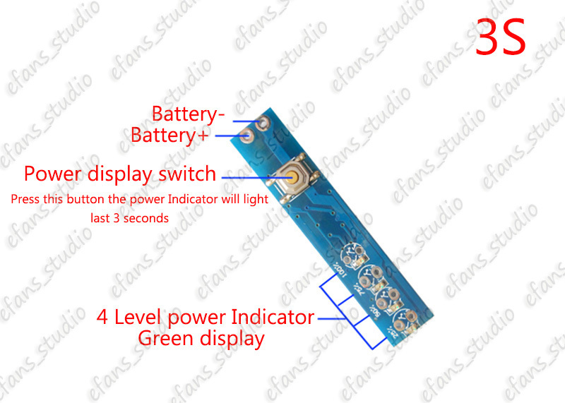 1S 2S 3S 4S Cells Lithium Charging Battery Capacity Percent Level LED ...