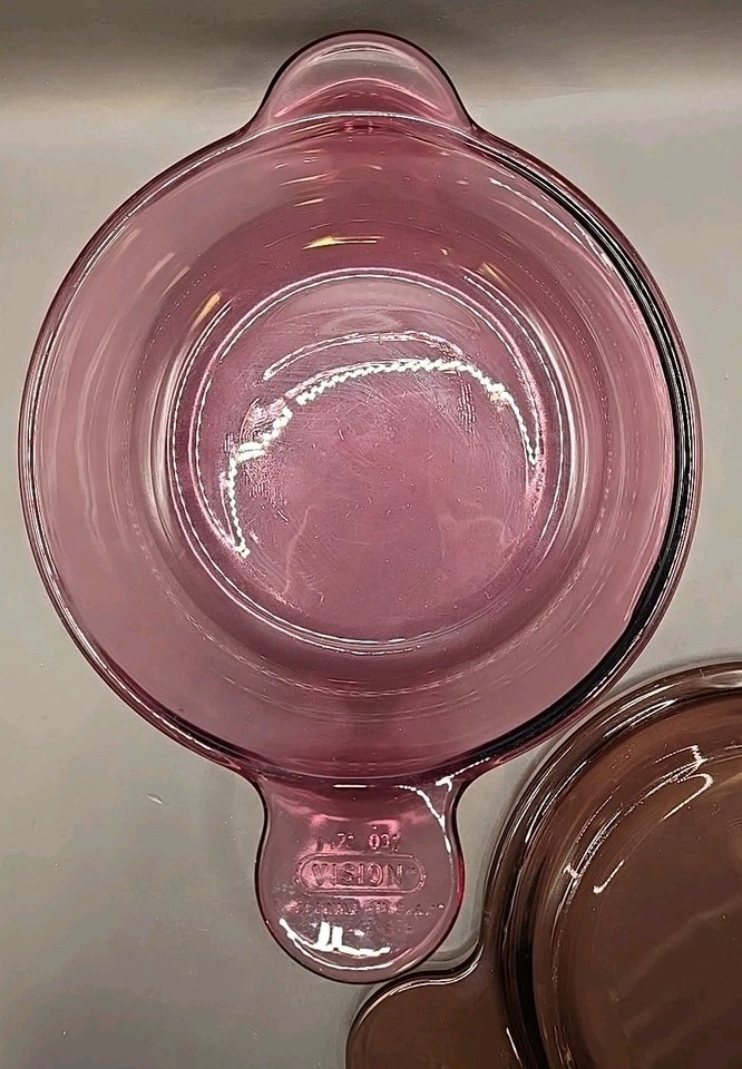 Pyrex Corning Ware Vision V-240-B Cranberry Grab It & Go Dish With Lid ...