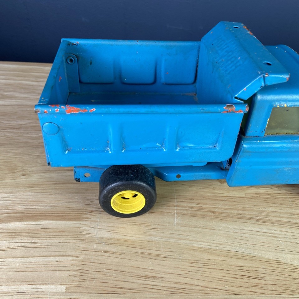 Vintage 1960s Ertl Structo Blue dump Truck Pressed Steel Lever | eBay