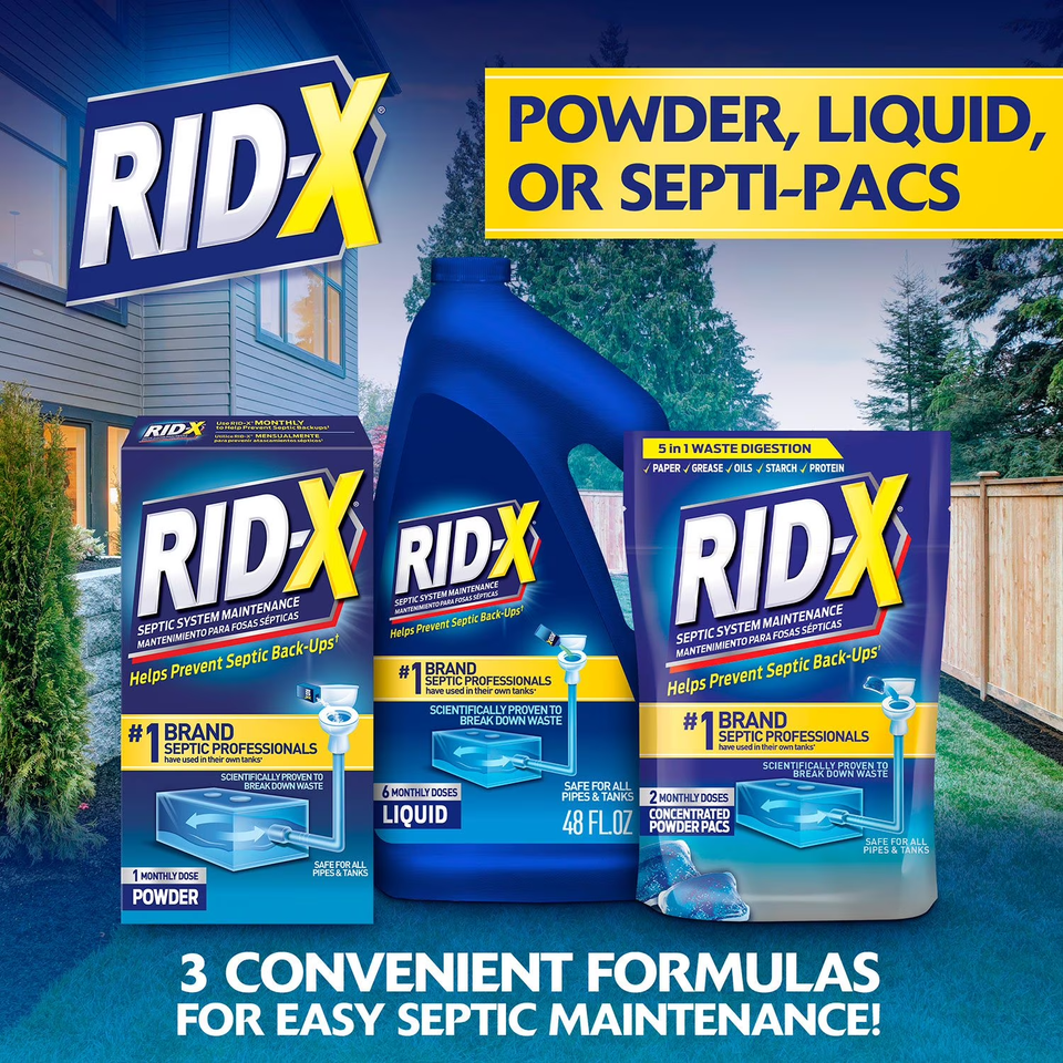 RID-X Septic Treatment, 5 Month Supply Of Powder, (49 oz.) Free ...