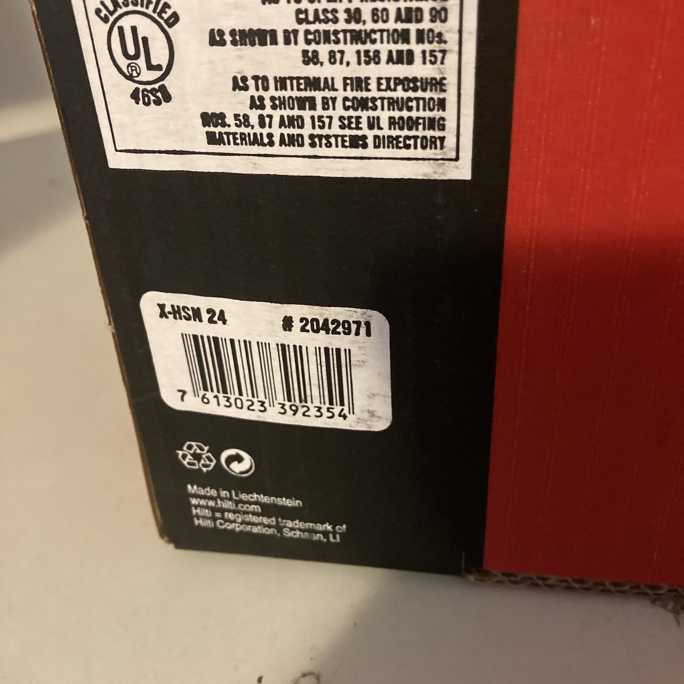 HILTI X-HSN 24 High Shear Nail DX9 Powder Actuated Metal Deck Fasteners ...