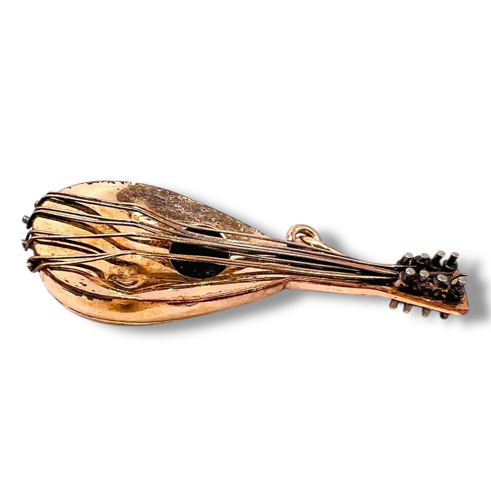 Vintage Lute Guitar Medieval String Instrument 8k Gold Filled, Antique ...