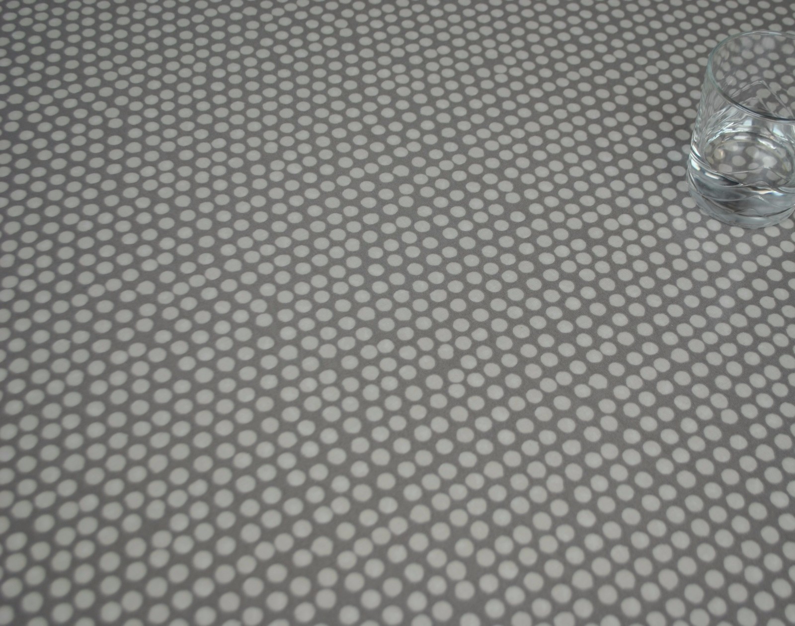 Fryetts Spotty Grey Cotton PVC Fabric WIPE CLEAN Tablecloth Oilcloth ...