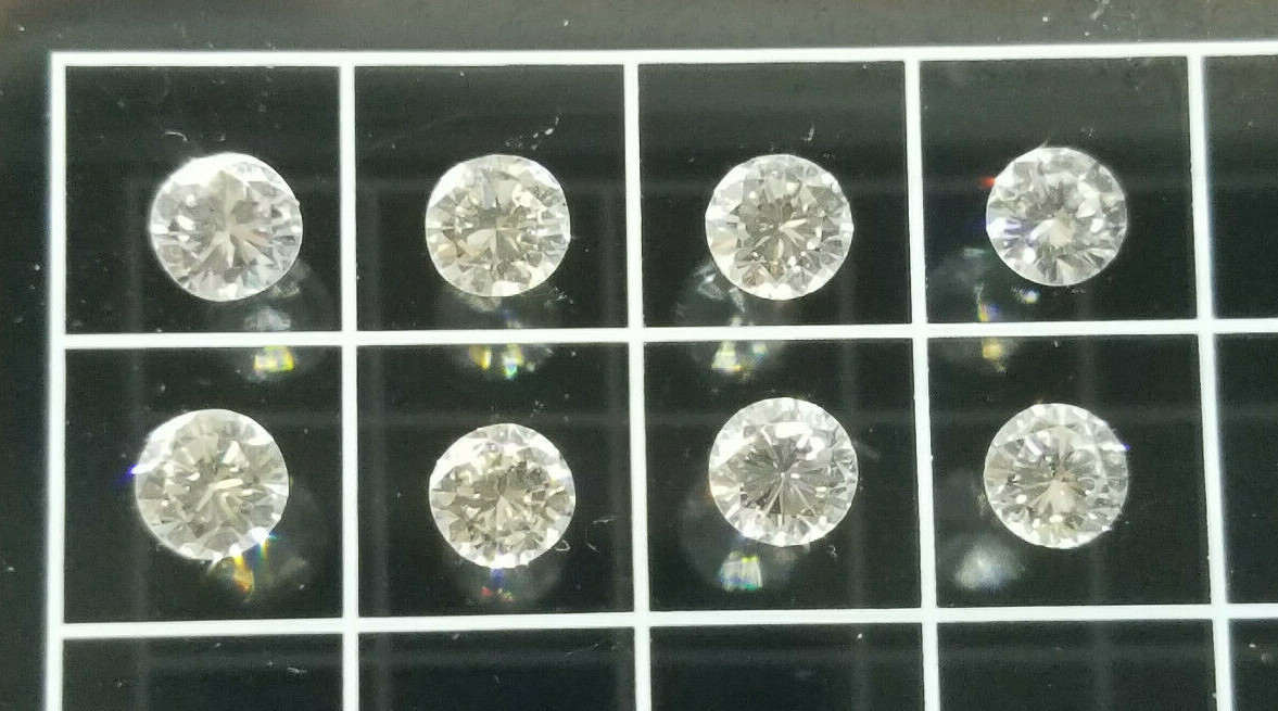 (8) 0.92ctw 3.10mm Loose Round Cut Diamond Parcel Lot Si2-Si1 No Carbon ...
