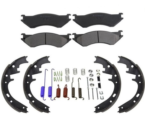 Front Brake Pads & Rear Brake Shoes w/ Springs Set For 00-01 Dodge Ram ...