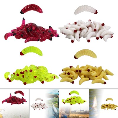 50 Pieces Fishing Bait Worm Baits 2.4cm 0.5G Soft Bait Shad Fishing ...
