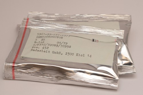 5x Germanium Gold-Bond Diode CV7130 / OA91, Glas-Gehäuse, 100 V / 10 mA ...