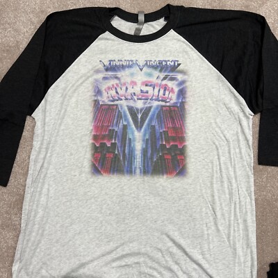 Vinnie Vincent Invasion Raglan Band Tee T Shirt XXL New | eBay