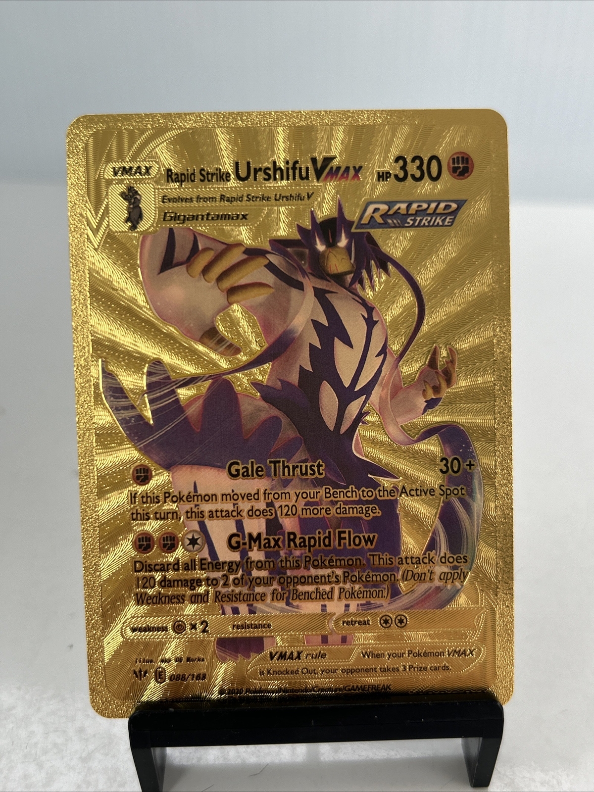 Urshifu VMAX Metal Gold Foil Pokemon Card Fan Art Display Card HP330 | eBay