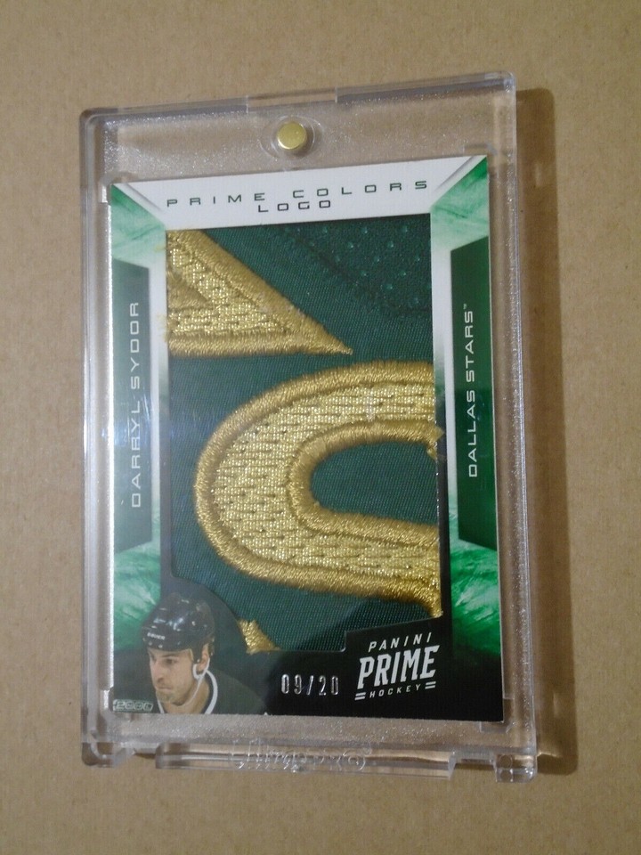 2012-13 PANINI PRIME COLORS LOGO, DARRYL SYDOR, DALLAS STARS, GAME WORN ...