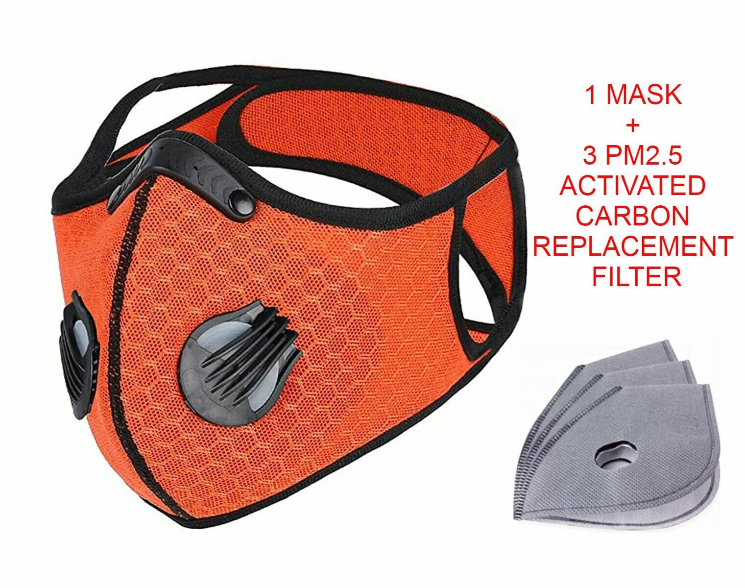 Sport Face Mask w/ PM2.5 Filter Cycling Mask Hiking Youth Adult W ...