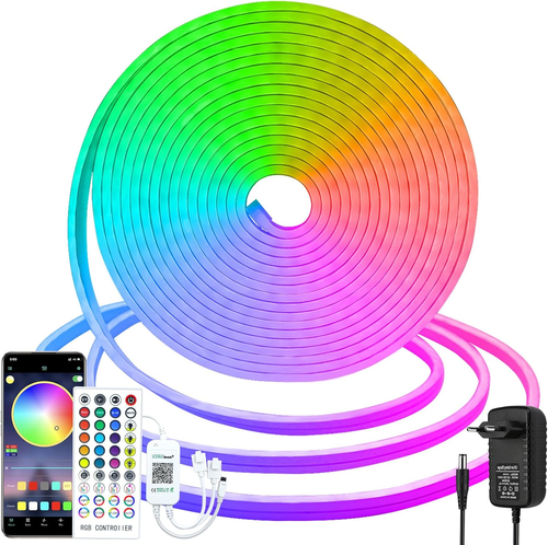 Striscia LED Neon RGB Da 10 M,24 V,Smart Color Changing Neon Lights APP ...