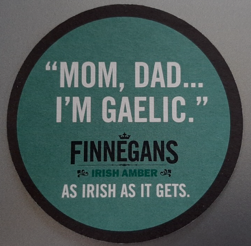 CRAFT BEER COASTER ONE Finnegan's Brew Minneapolis "I'm Gaelic" 4" 1/2 ...