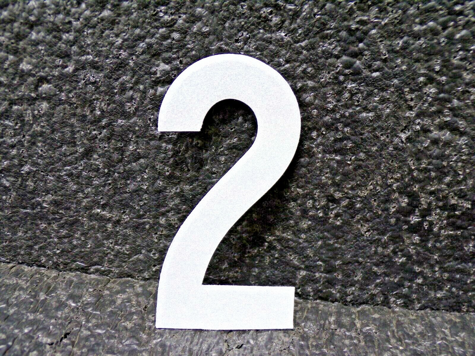 ELECTROMARK Die Cut Number Label, 2, Silver, 3" Height, 5 PK, 3412232 ...