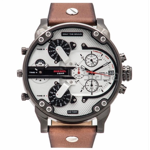 Diesel DZ7394 Mr Daddy 2.0 Chronograph Brown Leather Strap Watch 57mm ...