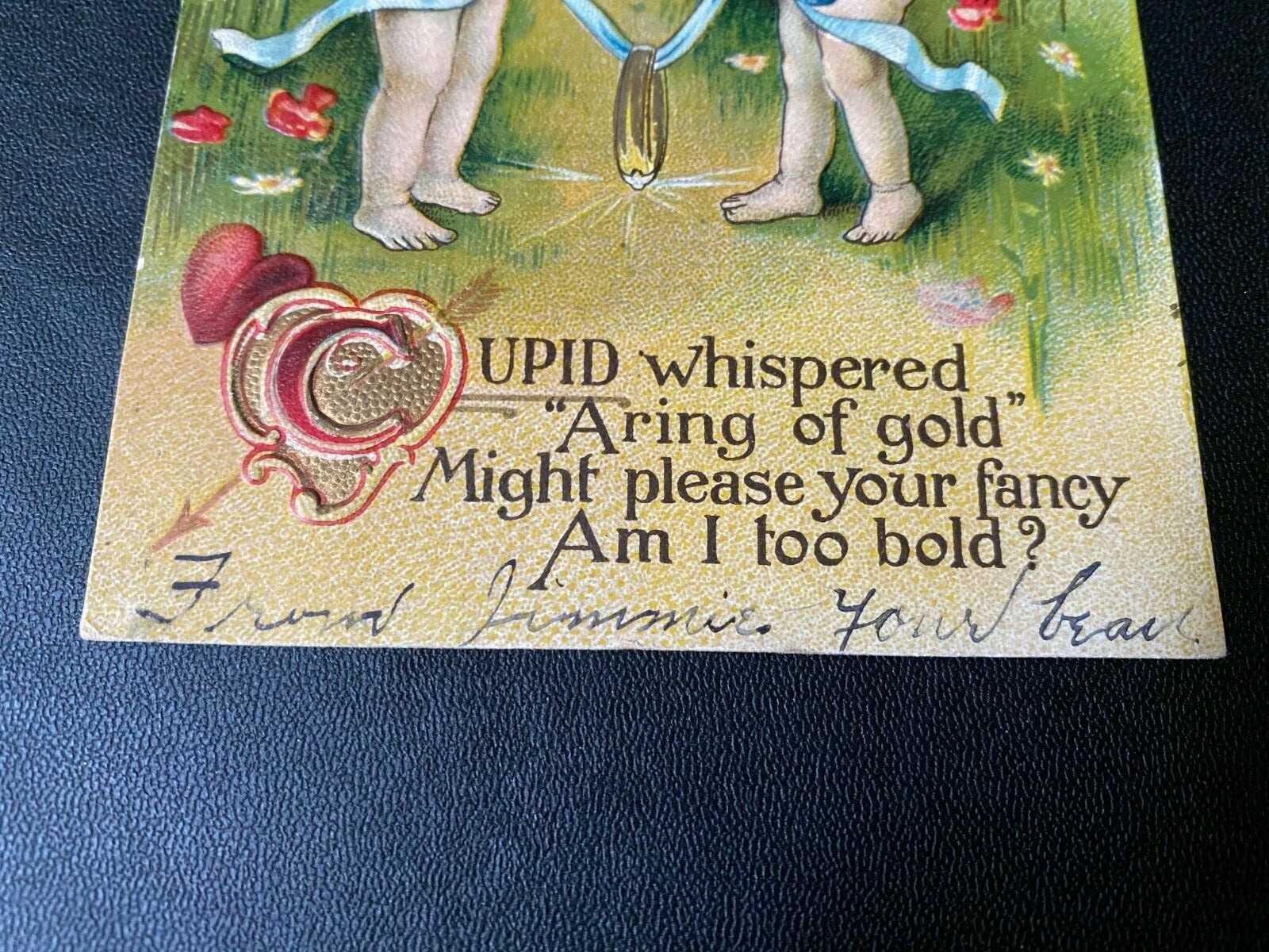 Vtg Cupid Whispered A Ring of Gold ~ Post Card ~ 1 Cent Stamp ...