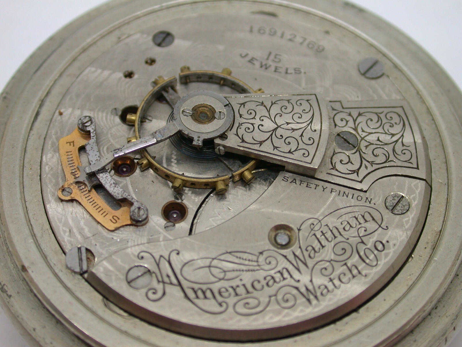 18 SIZE WALTHAM, GRADE NO. 820, MODEL 1883, MADE 1908 POCKET WATCH ...