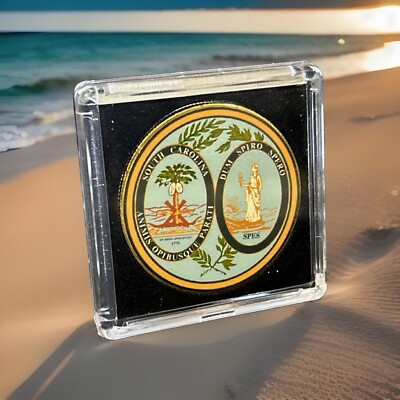 SOUTH CAROLINA (SC) State Seal Challenge Coin Colorized USA INCLUDES ...