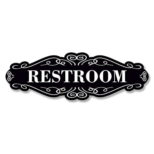 Restroom Sign for Door - 9x3 Dibond Unisex Bathroom Sign - Restroom ...
