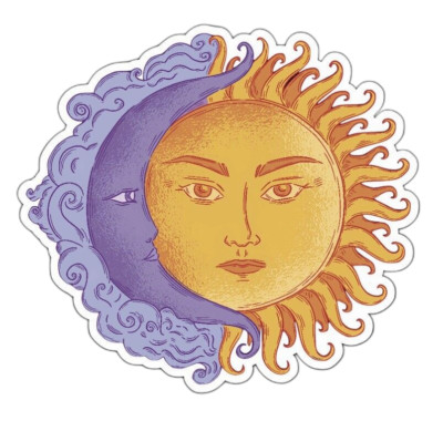 Sun Moon Sticker Decal | eBay