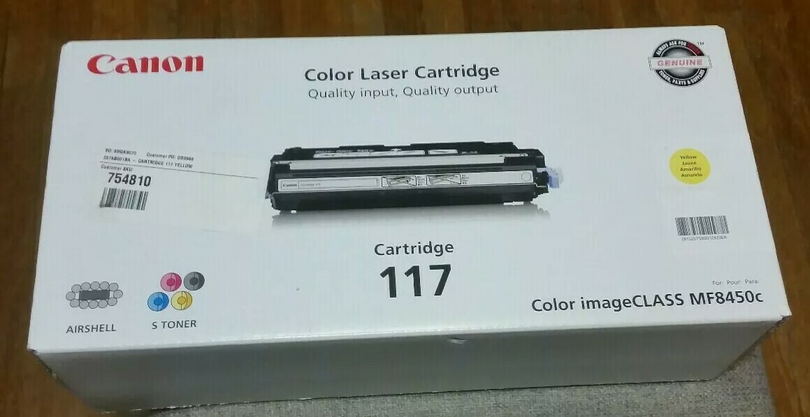 GENUINE CANON 117 YELLOW TONER CARTRIDGE 2575B001(AA) COLOR imageCLASS ...