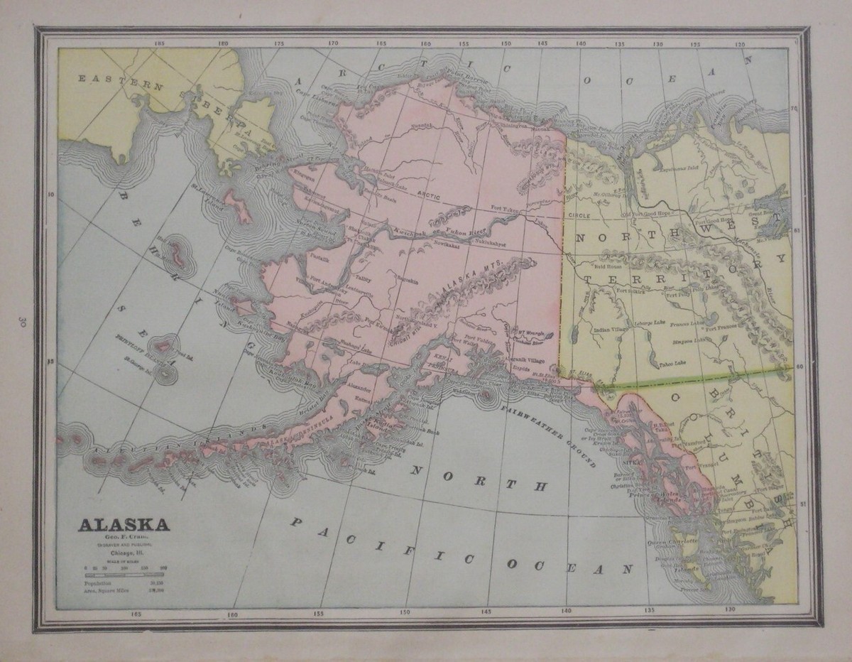 Old Map Of Sitka Alaska Flat Top Mountain (Sitka City And Borough,