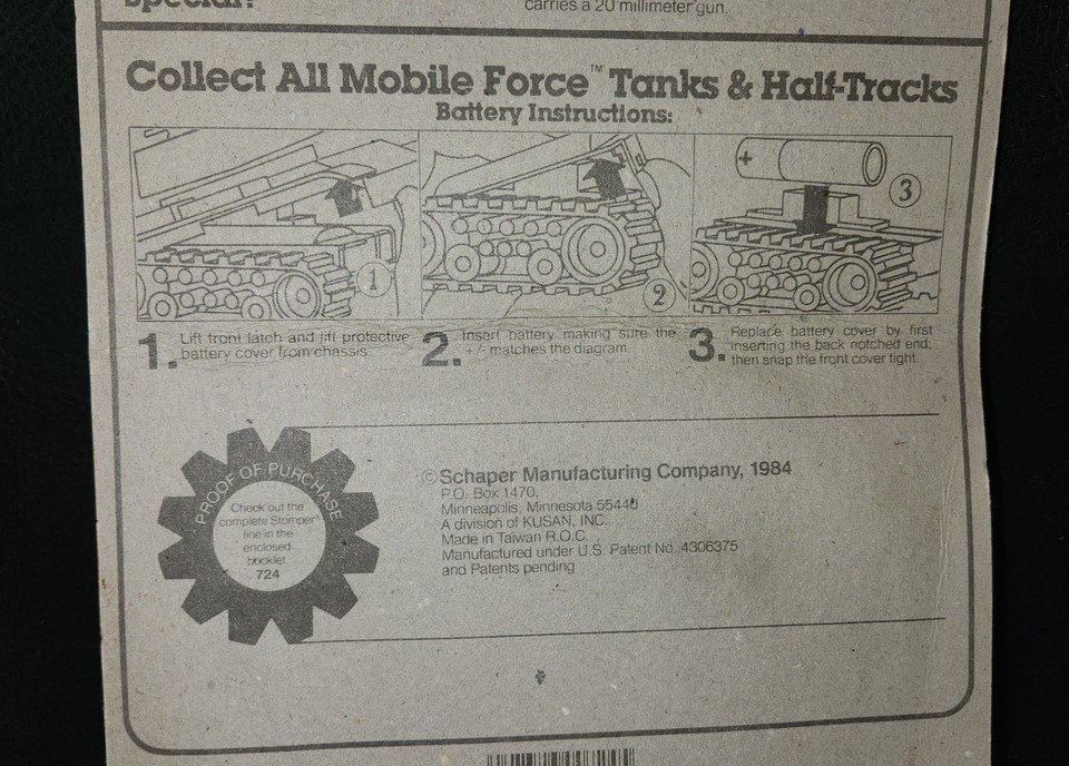 1984 Schaper Stomper Mobile Force Green Camouflage Tank 724 Duracell | eBay