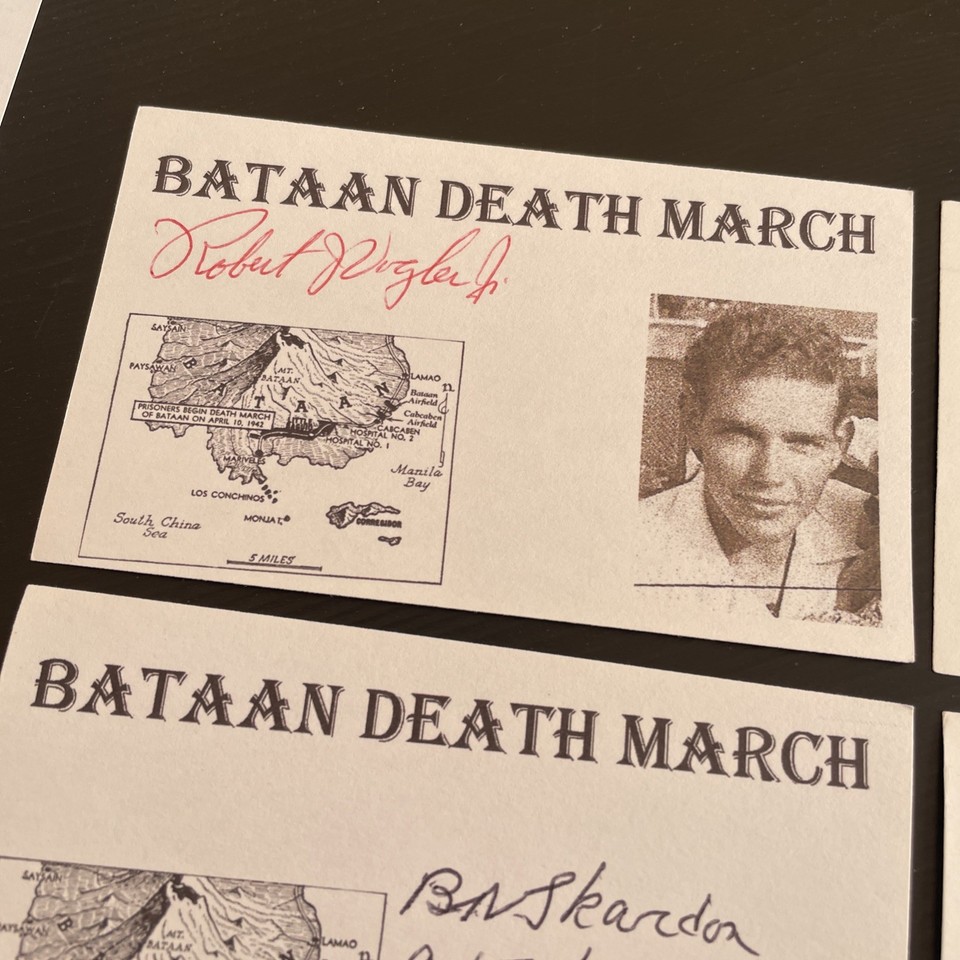 ORIGINAL SIGNED Bataan Dearh March Index Card Survivor Lot War WW2 ...