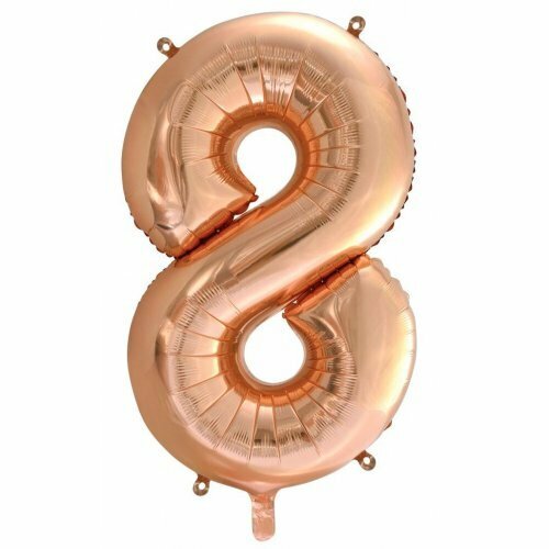 Birthday Party Supplies Number 8 Rose Gold Foil Balloon 86cm Girl ...