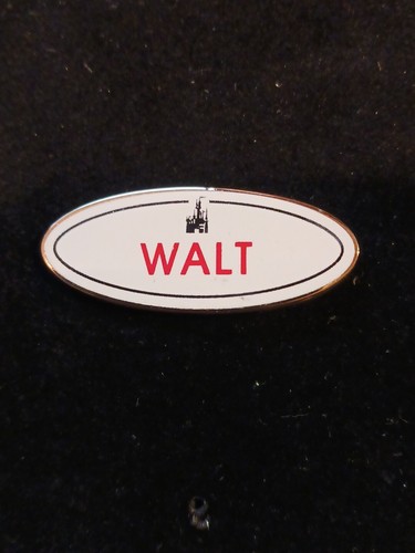 WALT DISNEY PIN LE WDI SKINNY NAME TAG CASTLE BADGE WHITE IMAGINEERING ...