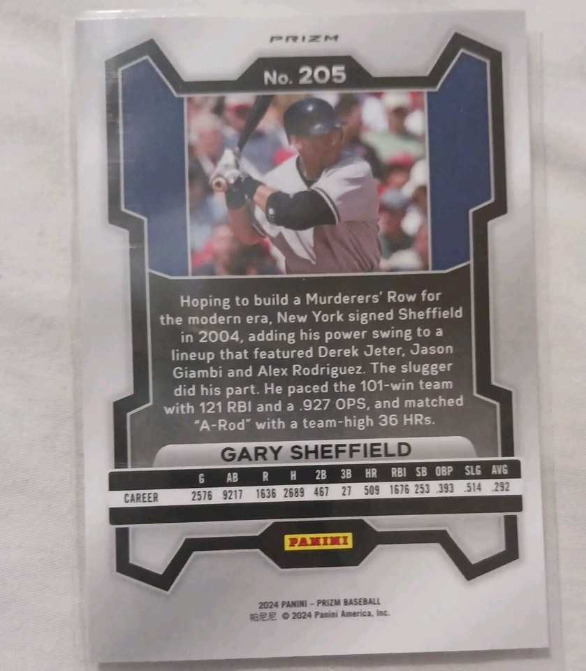 Gary Sheffield SP Silver Prizm - 2024 Panini Prizm #205 - New York ...