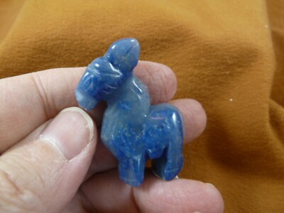 (Y-BUR-580) Blue dumortierite Donkey mule burro gemstone figurine ...