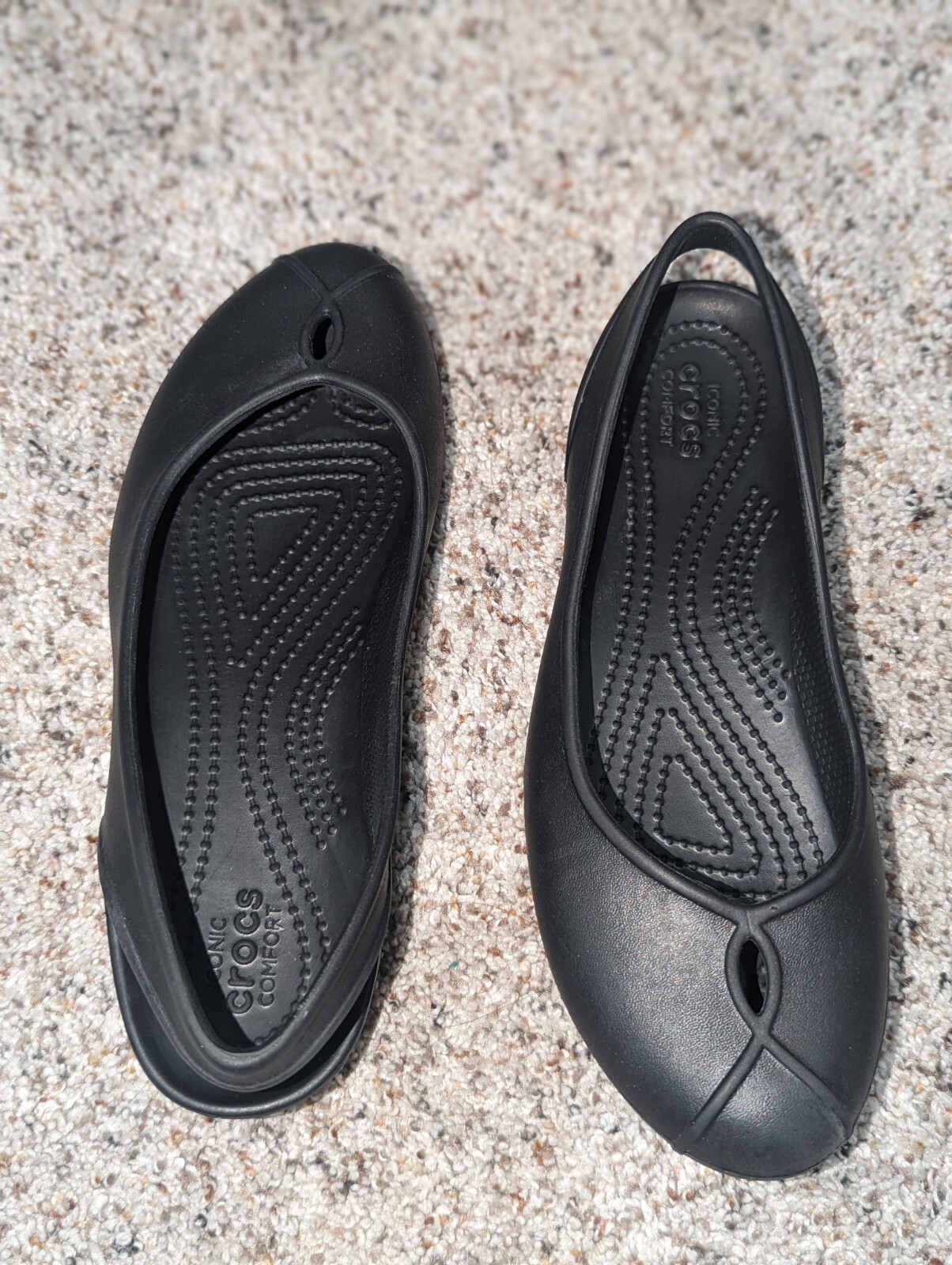 Crocs Women's Comfort Ballet Black Flat Shoes Size 6 | eBay
