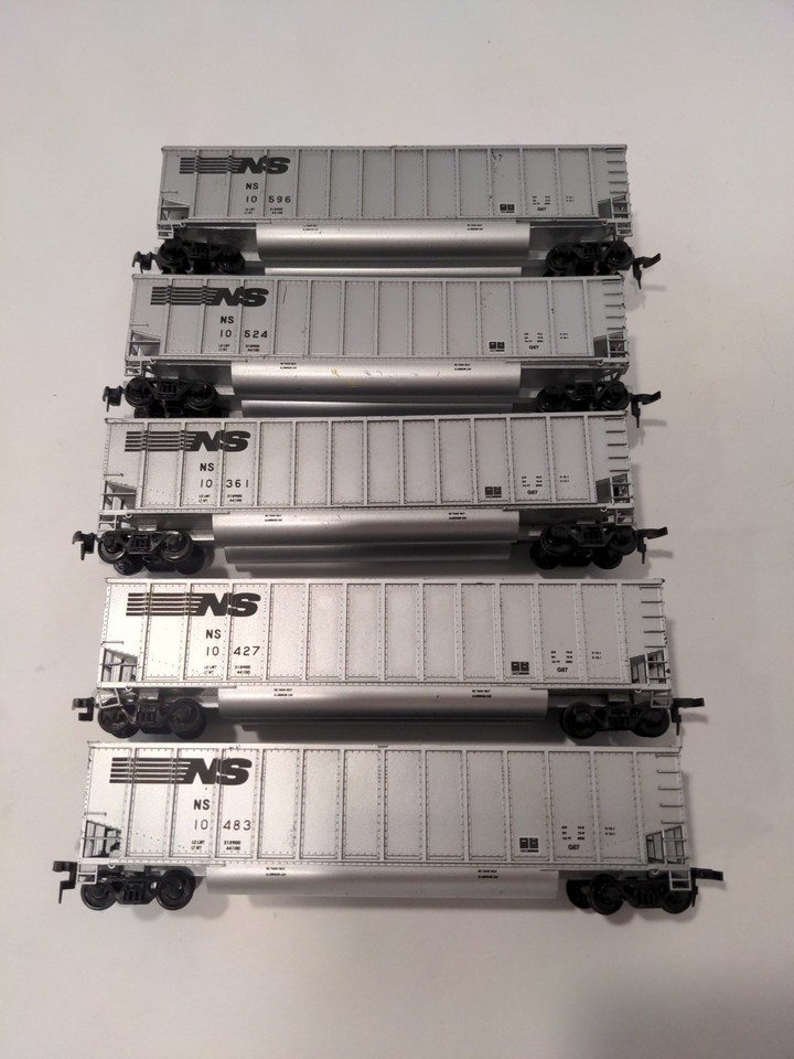 HO Walthers 5x Norfolk Southern Coal Bethgon Gondolas Hoppers Different ...