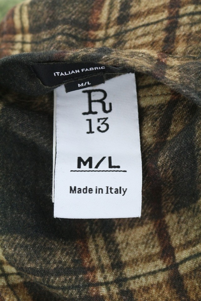 R13 Reversible Jumbo Shirtdress Women Dress / L Turquoise Flowers PF25 ...